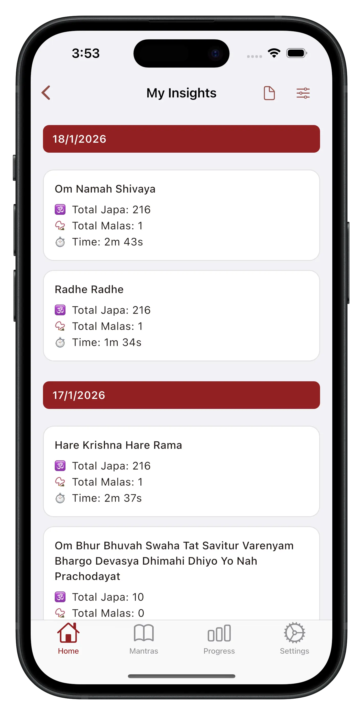 Radha Naam Japa Counter Online - Track Mantra & Mala Jap